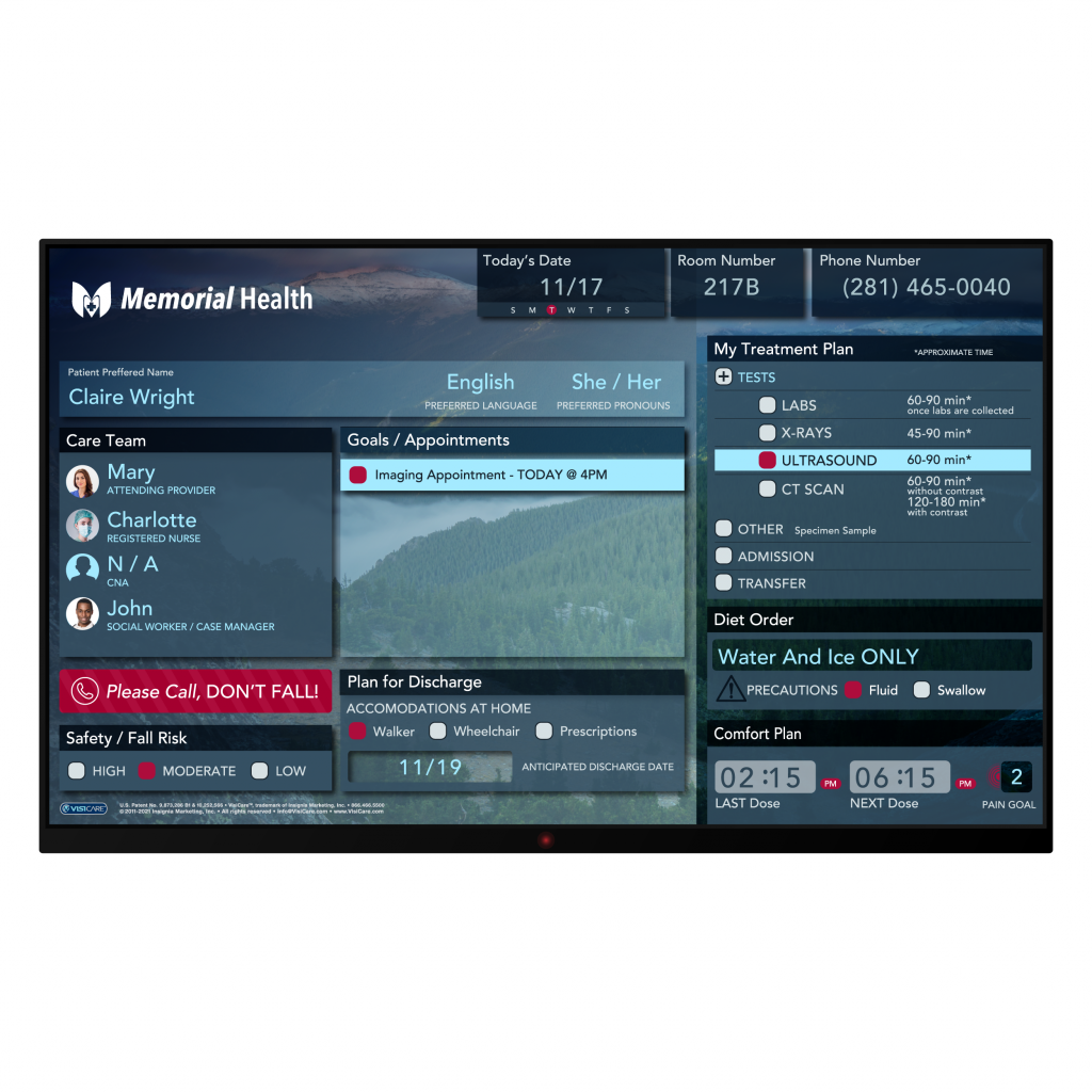 Digital Patient Whiteboards | Interactive Electronic | VisiCareHD™