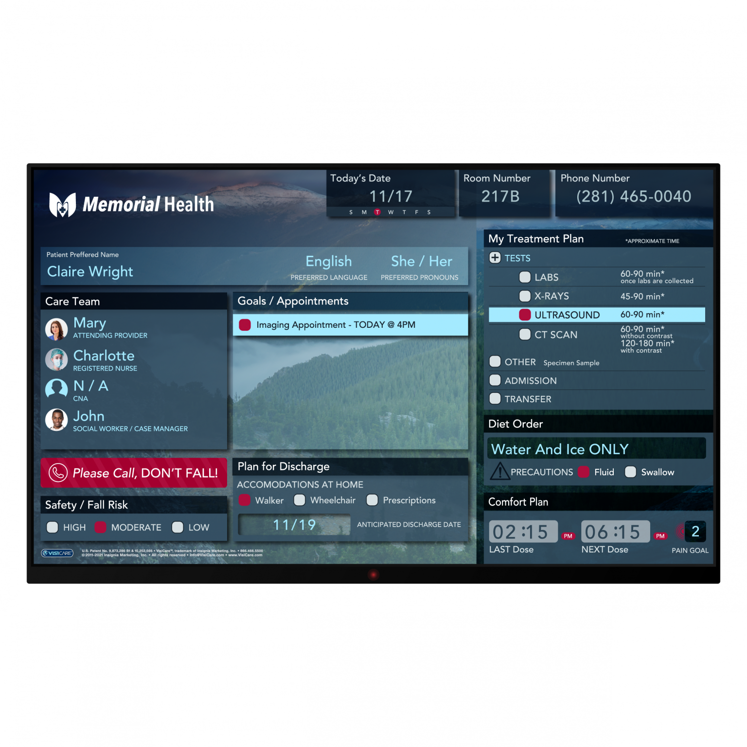 Digital Patient Whiteboards | Interactive Electronic | VisiCareHD™