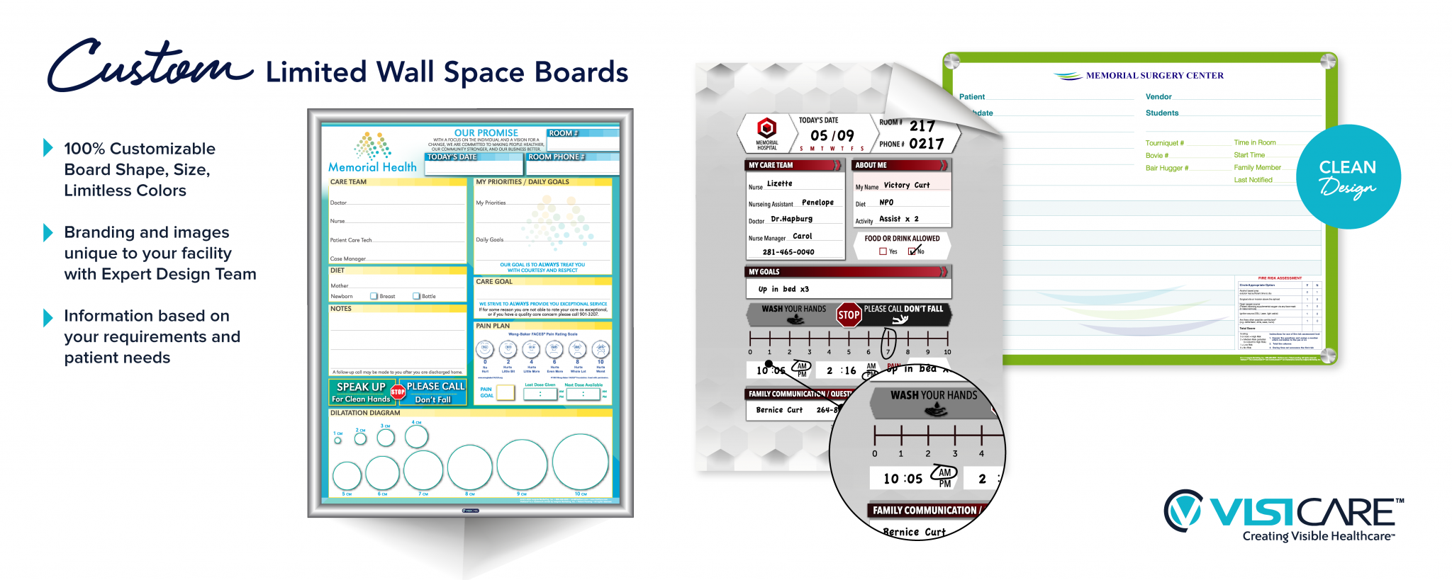 Limited Wall Space | Corner Boards | Small Hospital Rooms | VisiCare™