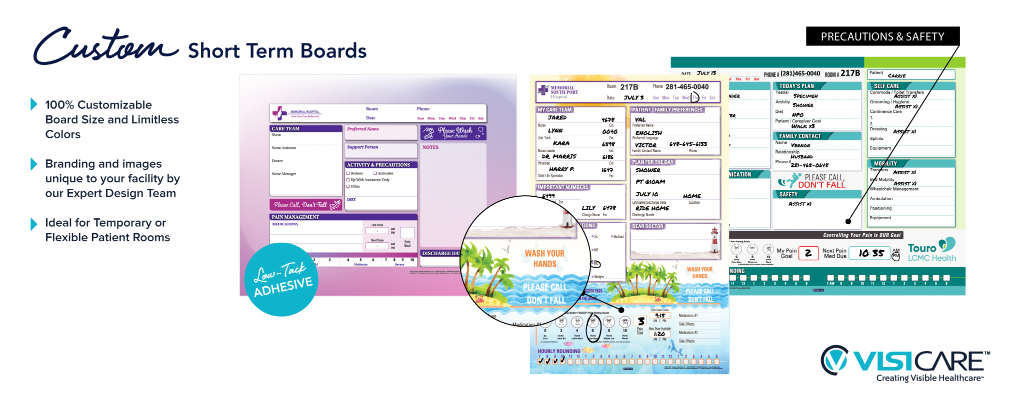 Short Term Decal Patient Boards | Temporary Location | VisiCareClear™