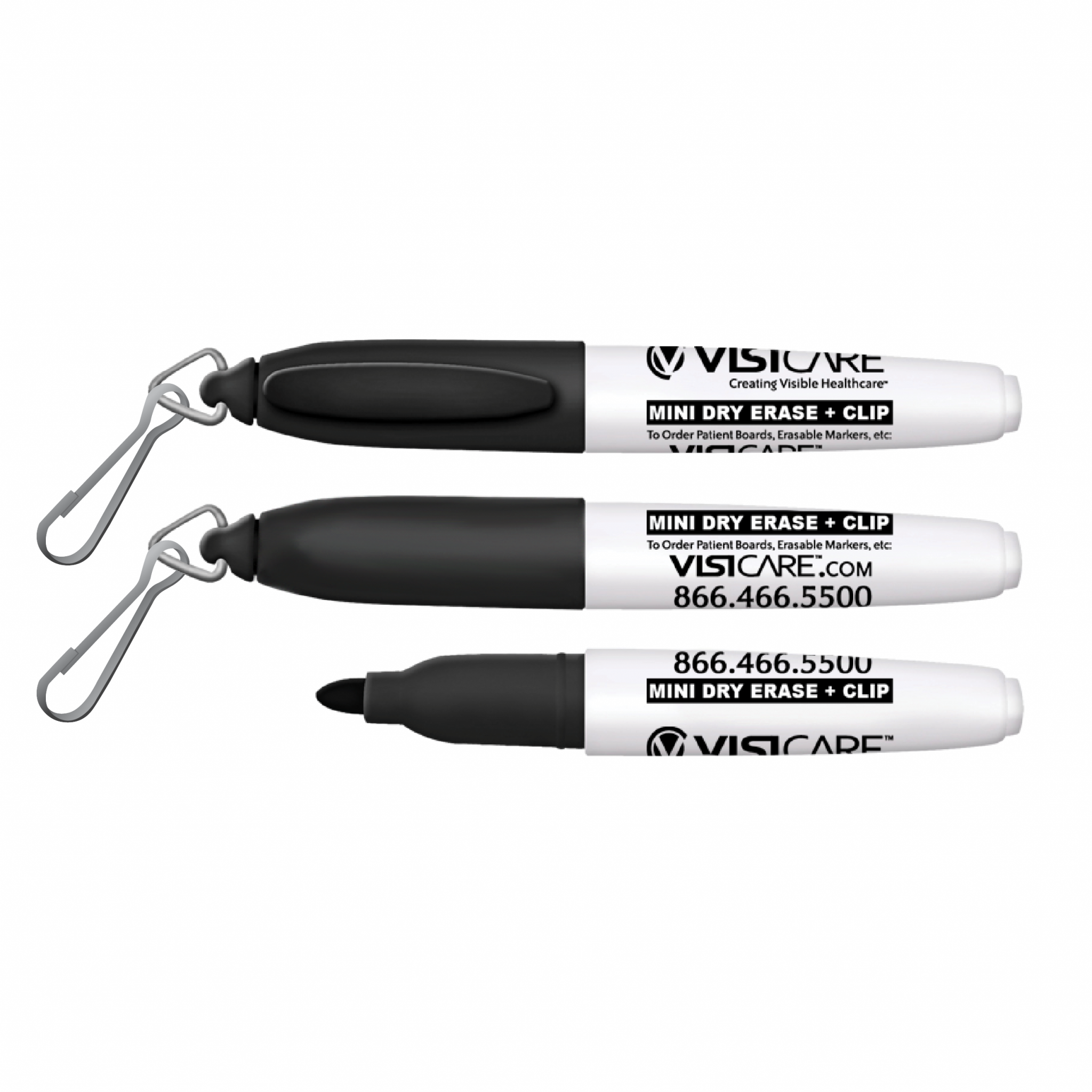 Mini Badge Clip Black Dry Erase Markers | Order Whiteboard Accessories ...