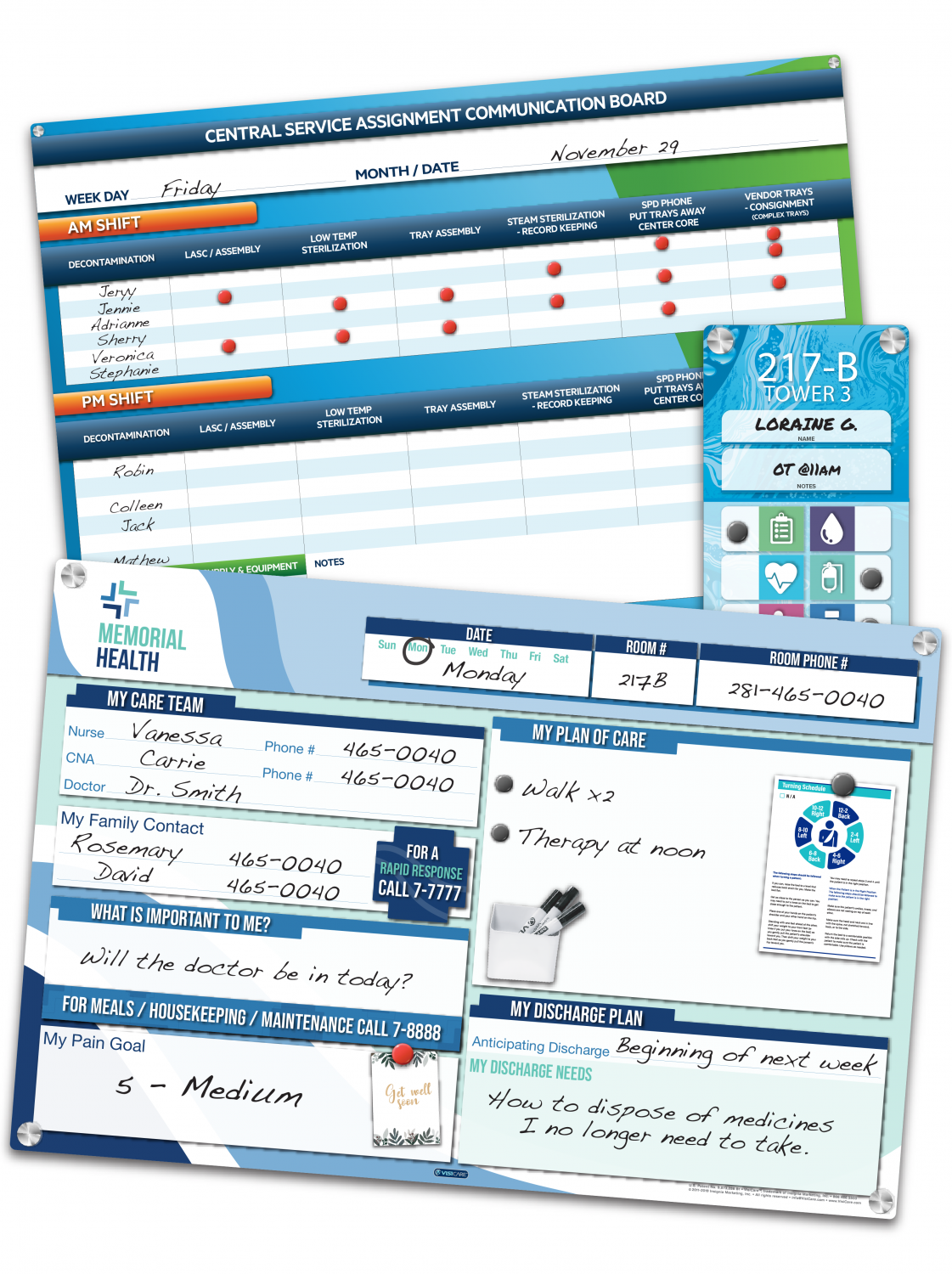 Magnetic Erasable Patient Boards | Lightweight Custom | VisiCareMAG™