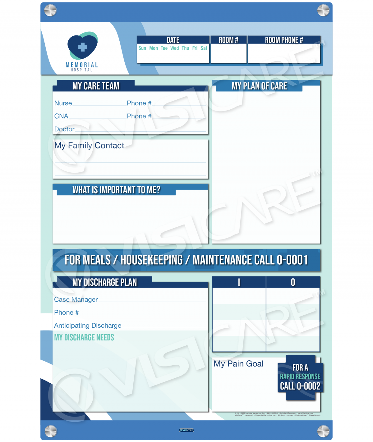 Magnetic Erasable Patient Boards | Lightweight Custom | VisiCareMAG™